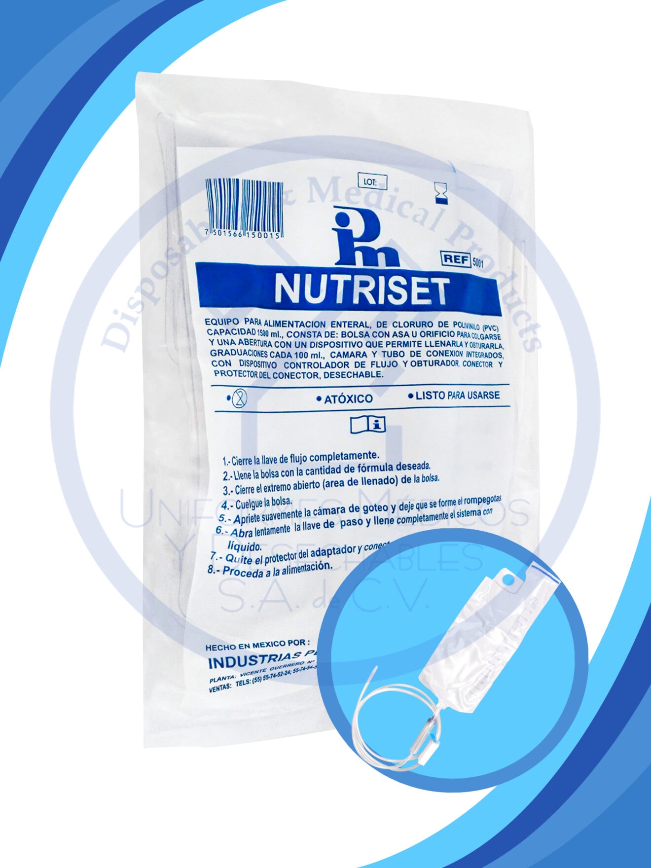 MC1220, BOLSA DE ALIMENTACION ADULTO NUTRISET 1500 5001 - UMD