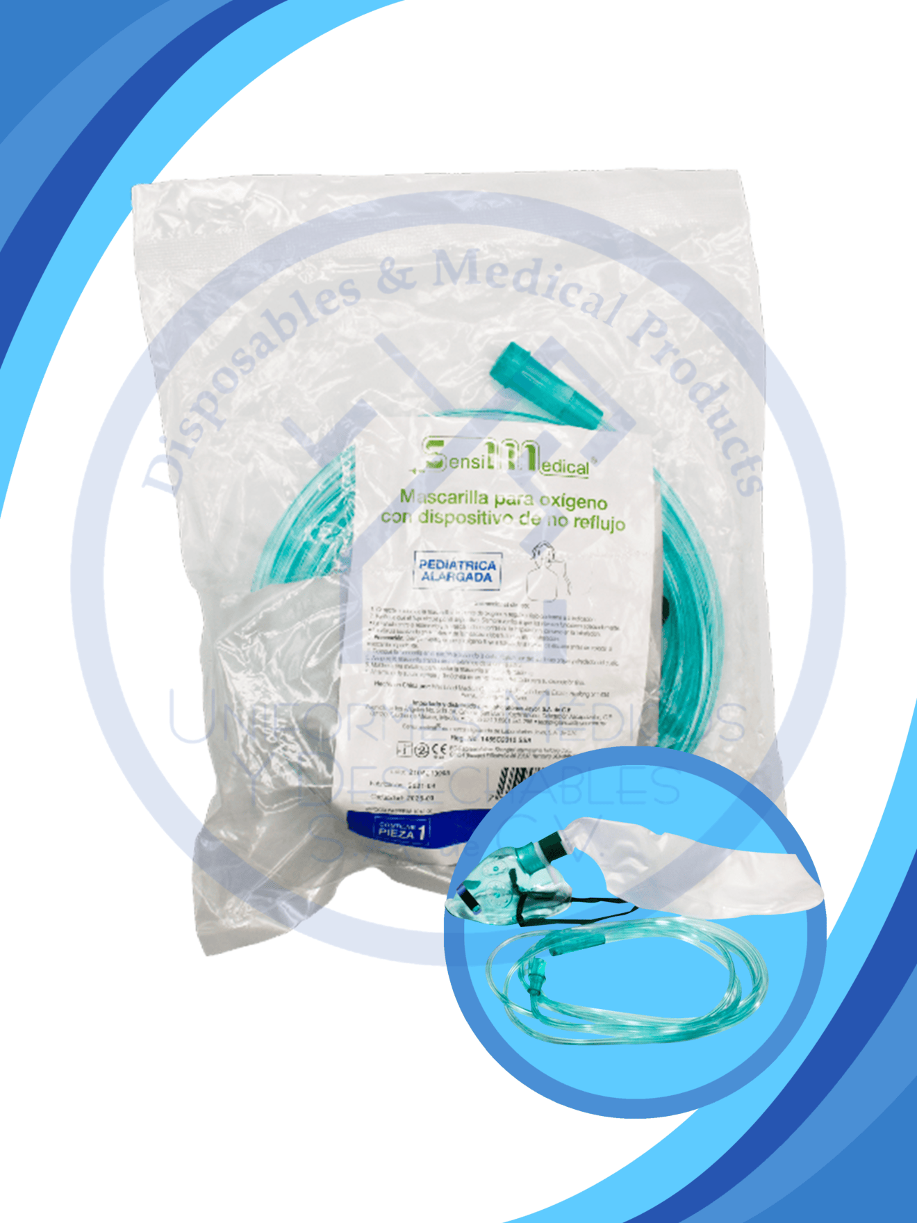 MC1476, MASCARILLA P/OXIGENO C/B.RESERVORIO PEDIATRICA - UMD
